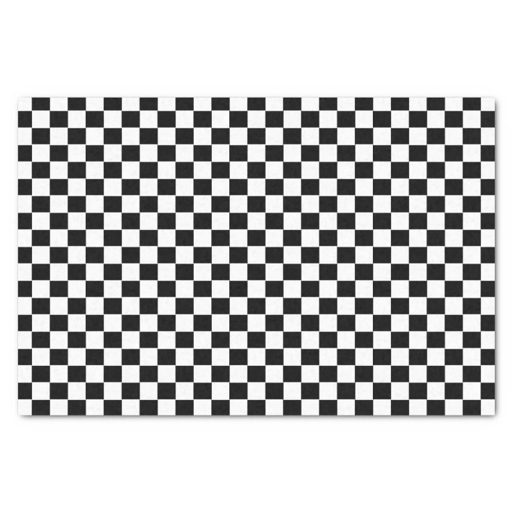 Chic Modern Black White Checks Checkered Gift Wrap Tissue Paper | Zazzle