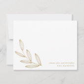 Chic Modern Botanical Sprout Tan Cream and White Note Card | Zazzle