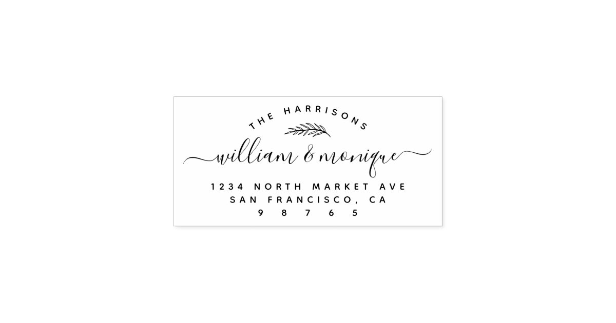 Chic Modern Handwritten Wedding Return Address Self-inking Stamp ...