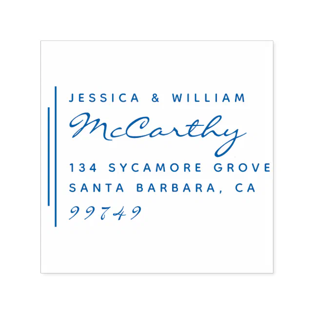 Chic Modern Married Couple's Names Return Address Self-inking Stamp ...