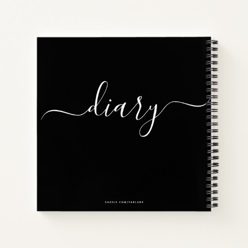 Chic Modern Minimal Personalized Diary Your Name Notebook | Zazzle