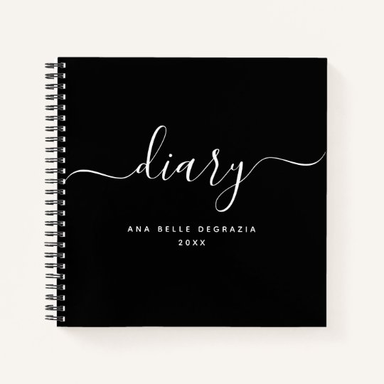 Chic Modern Minimal Personalized Diary Your Name Notebook | Zazzle.com