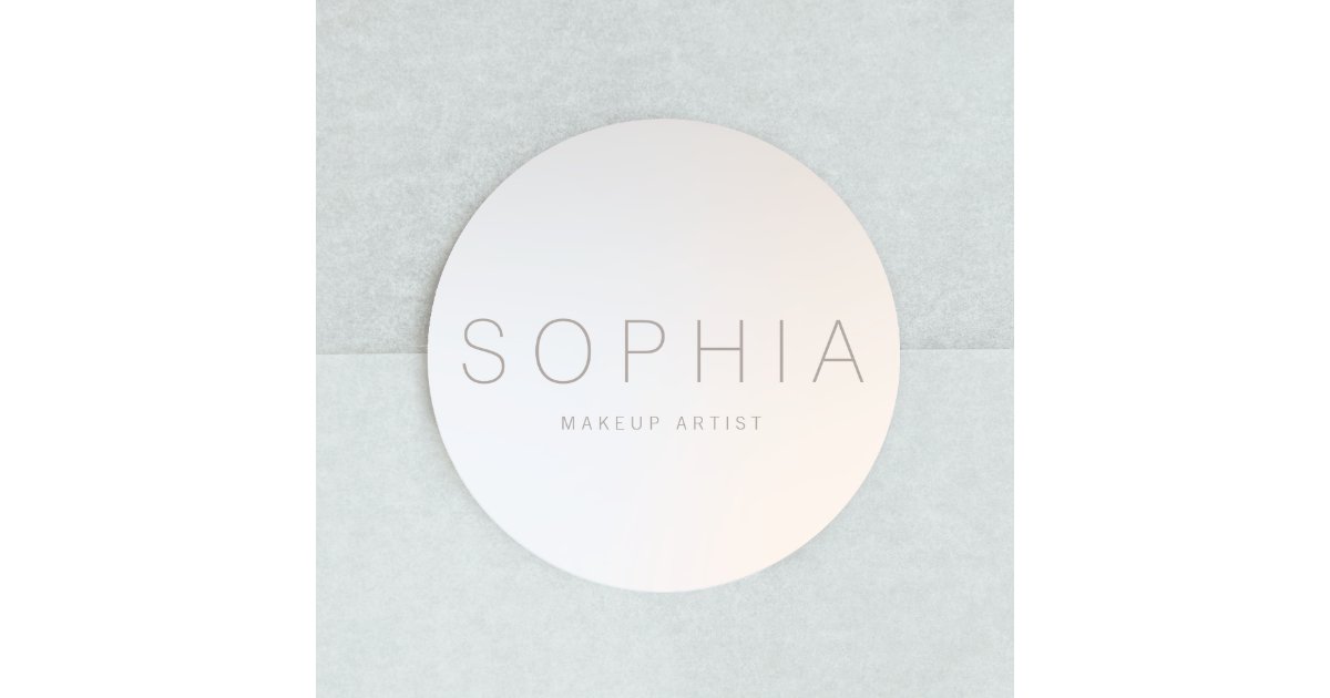 Chic Modern Minimalist Beauty Salon Classic Round Sticker | Zazzle