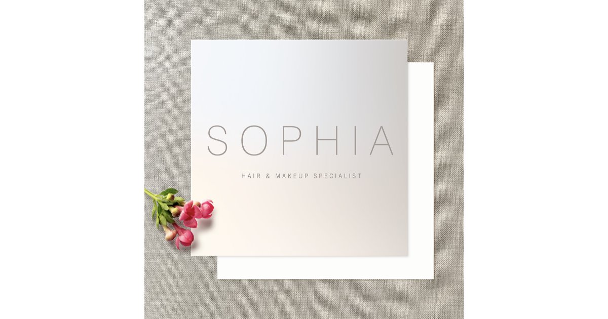 Chic Modern Minimalist Luminous Silver Square Square Business Card | Zazzle