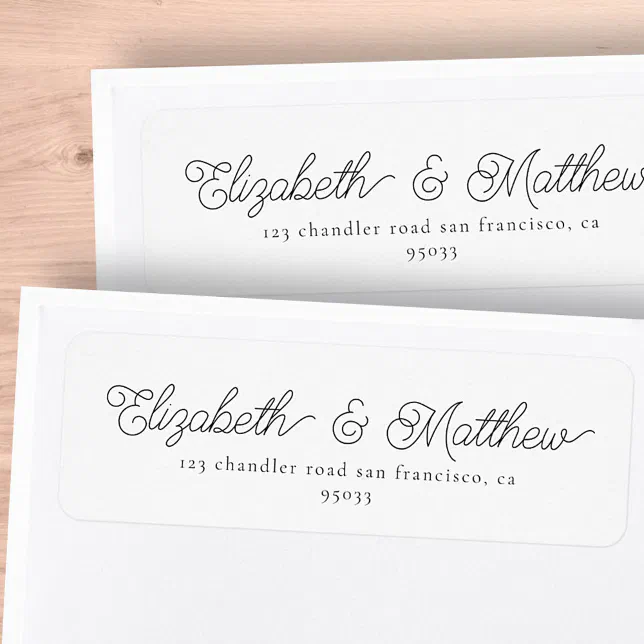 Chic Modern Minimalist Wedding Return Address Label | Zazzle