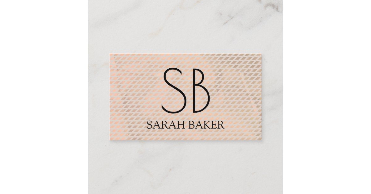 Chic Monogram Cross Hatch Business Card | Zazzle