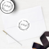 Chic Monogram Wedding Envelope Seal /Favor sticker | Zazzle