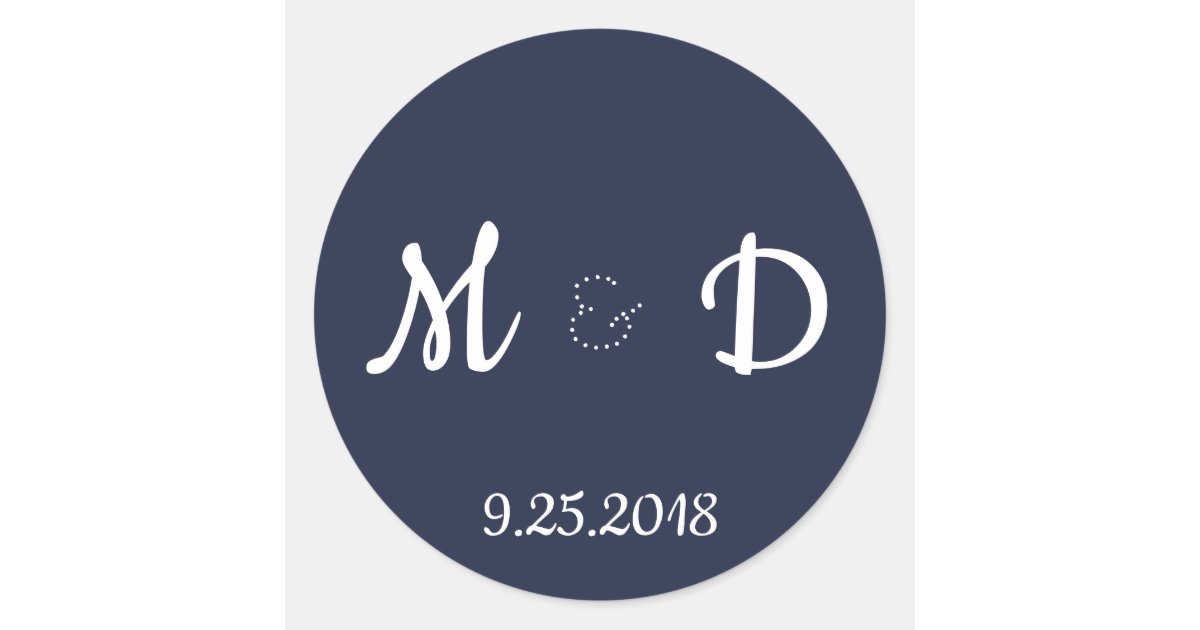 Chic Monogram Wedding Stickers | Zazzle