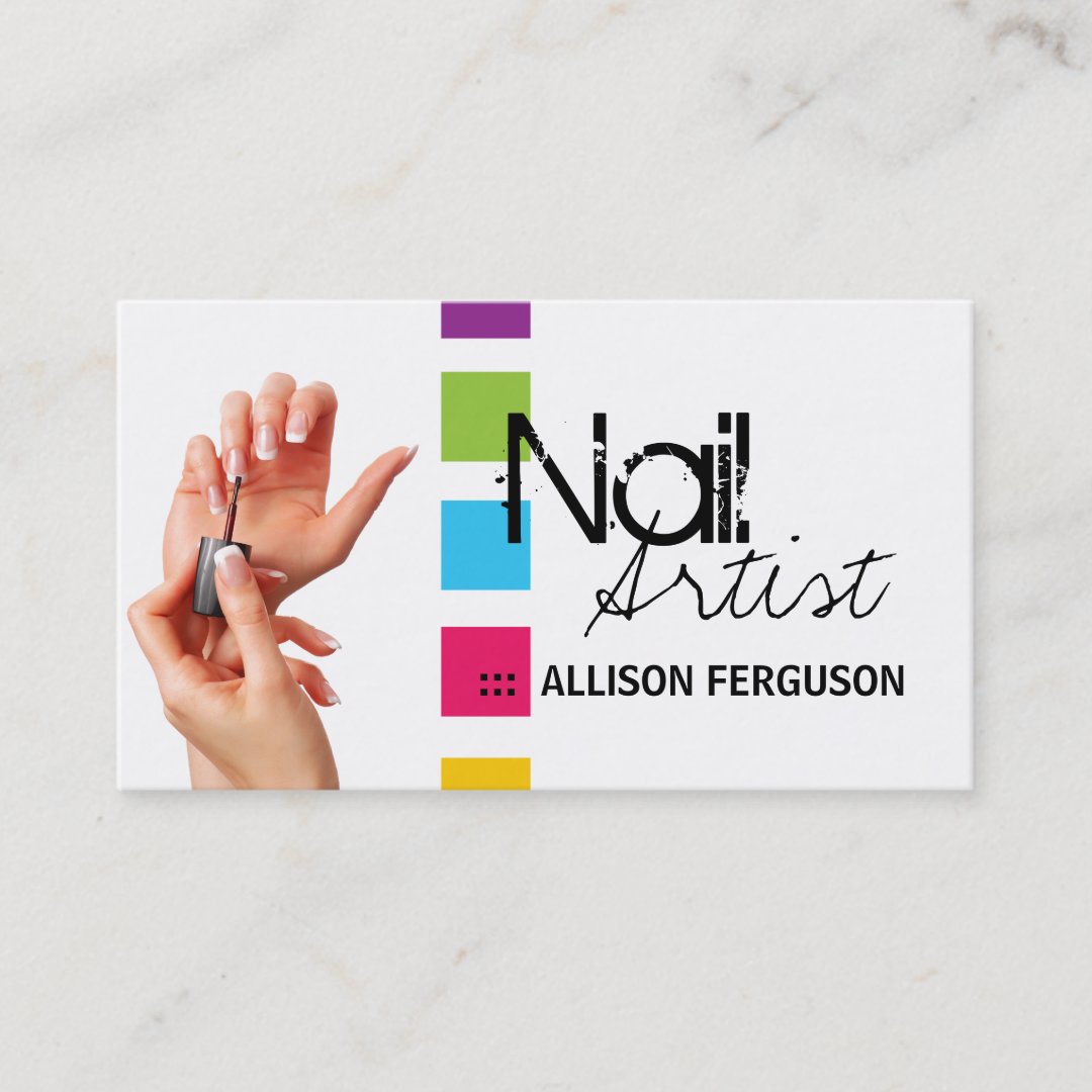 Chic Nail Artist Business Card Template | Zazzle