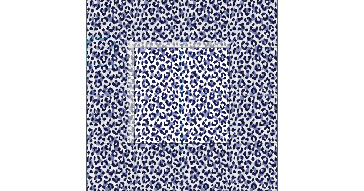 Chic navy blue and white cheetah print pattern fabric | Zazzle
