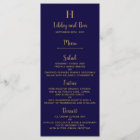 Elegant Navy & Gold Falling Stars Wedding Menu | Zazzle.com