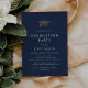 Chic Navy Blue Grad Cap Graduation Party Invitation | Zazzle