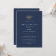 Chic Navy Blue Grad Cap Graduation Party Invitation | Zazzle