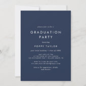 Chic Navy Blue Graduation Party Invitation | Zazzle