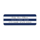 Chic Navy Striped Address Labels | Zazzle