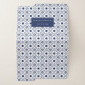 Chic Navy & White Moroccan Tile Pattern File Folder | Zazzle