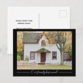 Chic New Home Address Custom House Photo Black Postcard | Zazzle