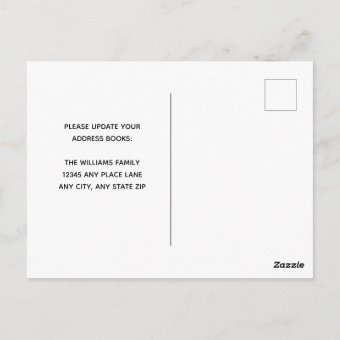 Chic New Home Address Custom House Photo Black Postcard | Zazzle