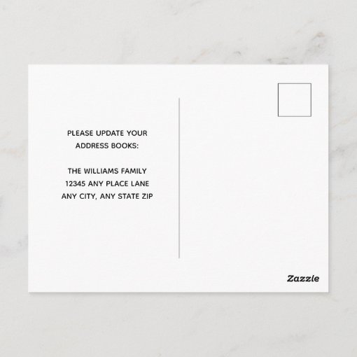 Chic New Home Address Custom House Photo Black Postcard | Zazzle