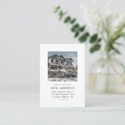 Chic New Home Photo Change of Address Insert Card | Zazzle