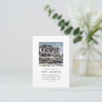 Chic New Home Photo Change of Address Insert Card | Zazzle