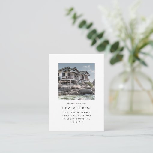 Chic New Home Photo Change of Address Insert Card | Zazzle