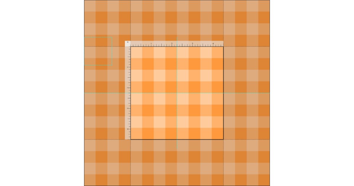 Chic Orange Gingham Plaid Pattern Fabric | Zazzle