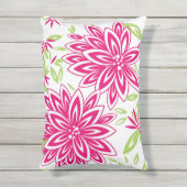 CHIC OUTDOOR PILLOW_PRETTY HOT PINK FLORAL OUTDOOR PILLOW | Zazzle