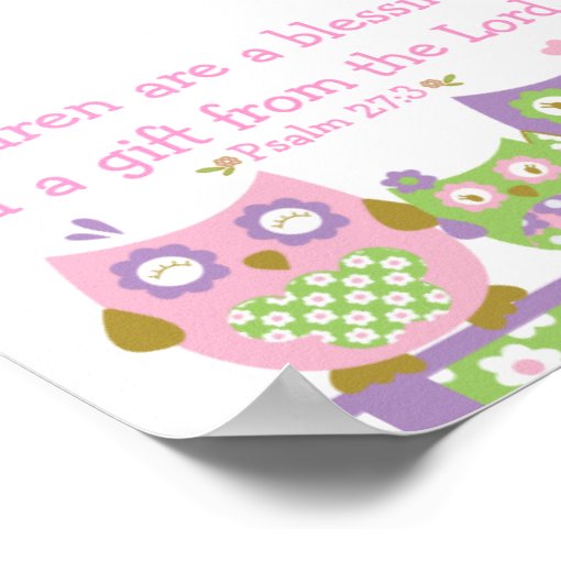 Chic Owls Christian Bible Verse Poster | Zazzle