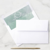 Chic Pale Green Watercolor, White Monogram Wedding Envelope Liner | Zazzle