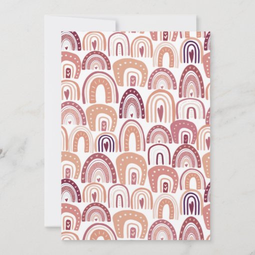 Chic Pastel Boho Rainbow Pattern First Birthday Invitation | Zazzle
