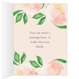 Chic Peach Blush Watercolor Floral Happy Birthday Card | Zazzle