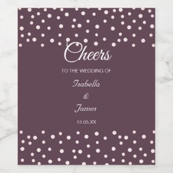 Chic Pearls on Cassis Wedding Wine Bottle Label | Zazzle