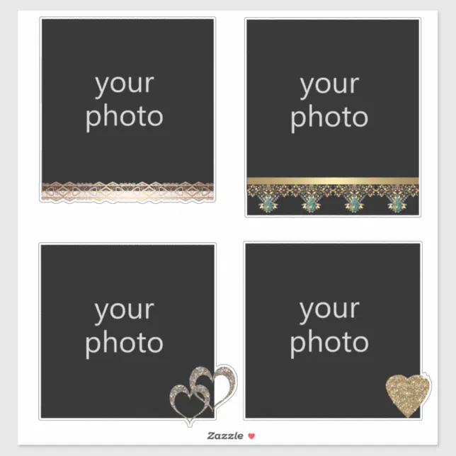 Chic photo frames stickers | Zazzle