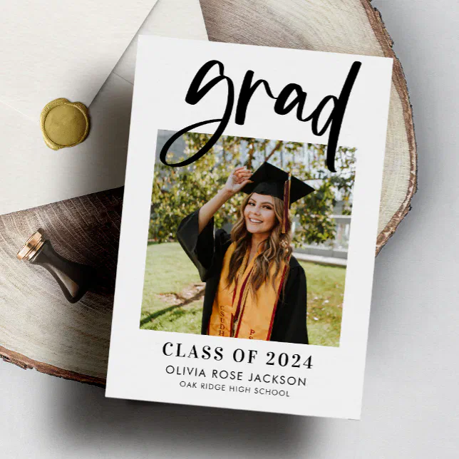 Chic Photo Graduation Party Invitation | Zazzle