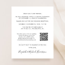 Chic Photo QR Code Wedding Reception Invitation | Zazzle