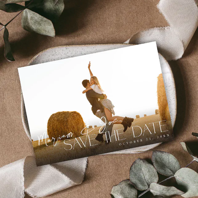 Chic Photo Strip Save the Date 2 Invitation | Zazzle