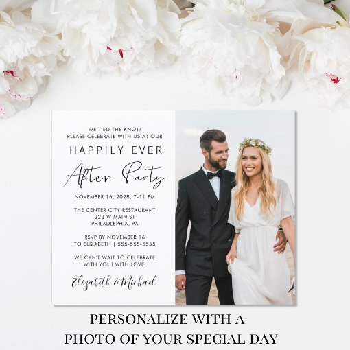 Chic Photo Wedding Reception Invitation | Zazzle