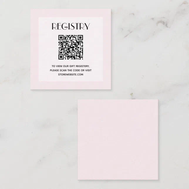 Chic Pink Girl Baby Shower Registry QR Code Enclosure Card | Zazzle