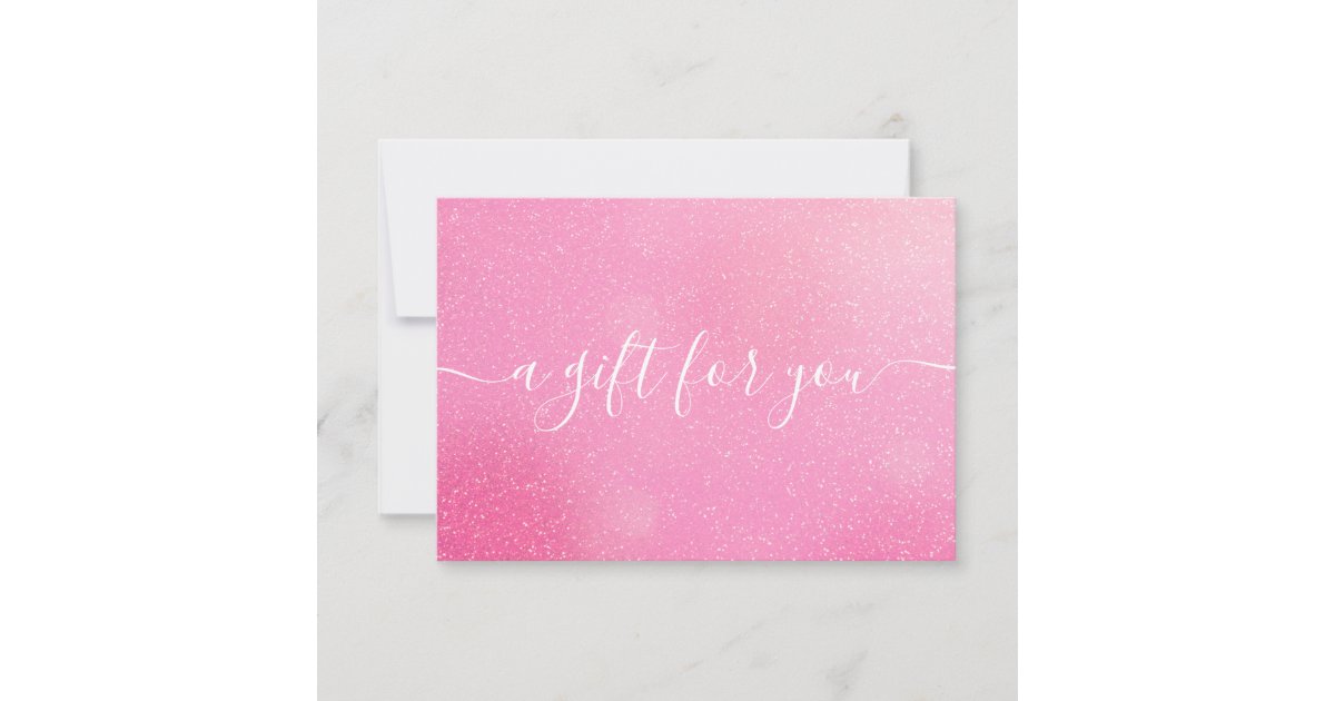 Chic Pink Glitter Gift Certificate | Zazzle