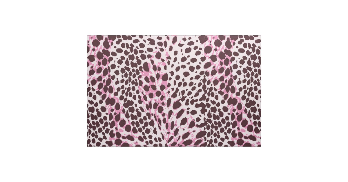 Chic Pink Leopard print pattern customize Fabric | Zazzle