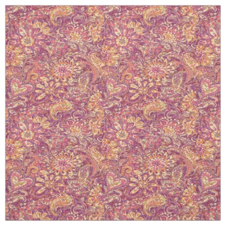 Rich Purple Paisley Pattern Fabric | Zazzle