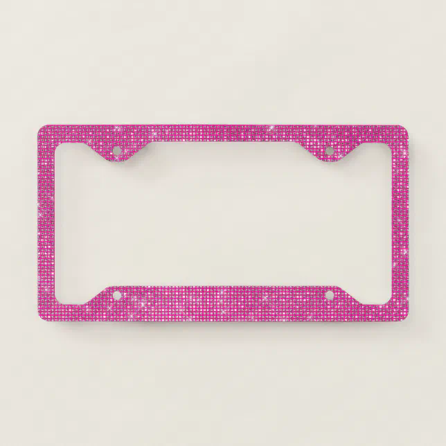 Chic Pink Sparkle License Plate Frame | Zazzle