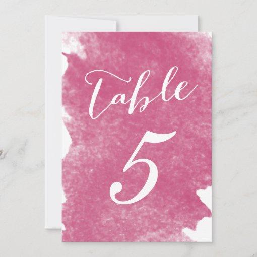 CHIC PINK WATERCOLOR TABLE NUMBER CARDS | Zazzle