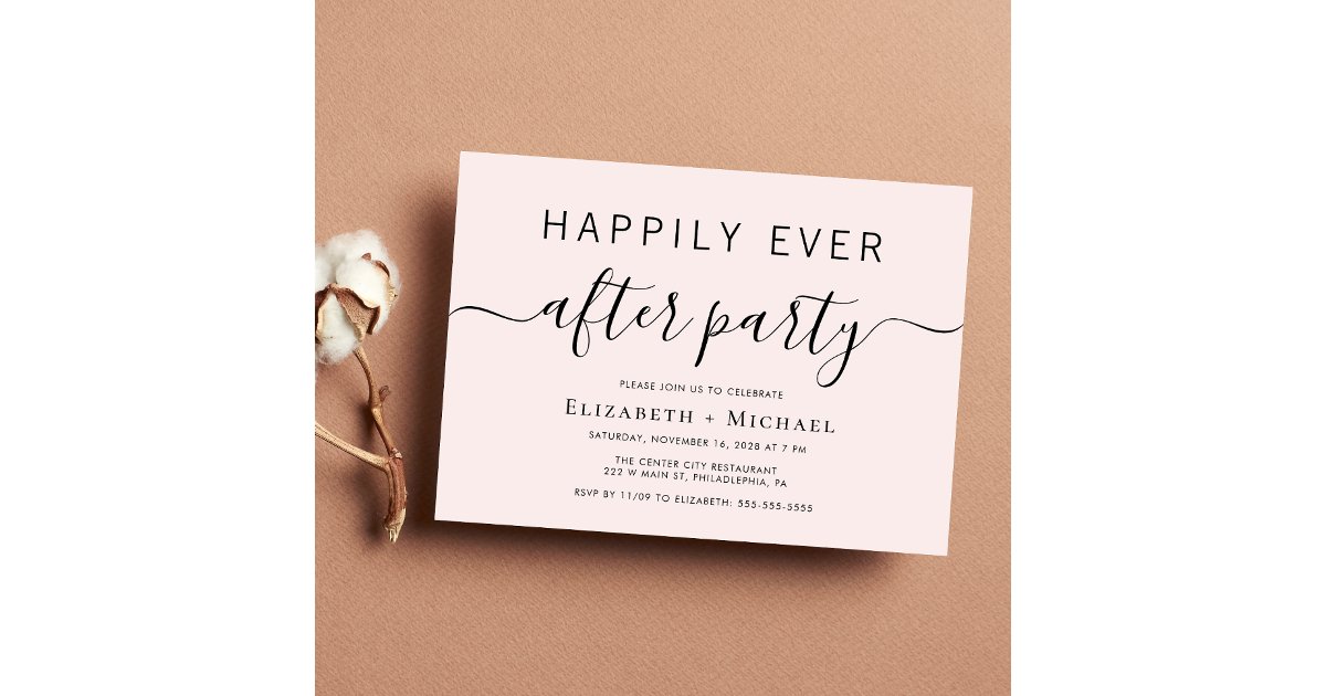 Chic Pink Wedding After Party Invitation | Zazzle