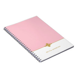 Chic Pink White Gold Personalized Notebook | Zazzle