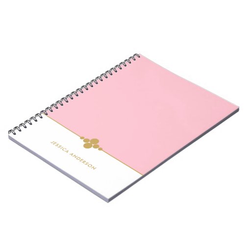 Chic Pink White Gold Personalized Notebook | Zazzle