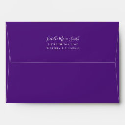 Chic Plain Purple Color Wash Wedding A7 Invite Envelope | Zazzle
