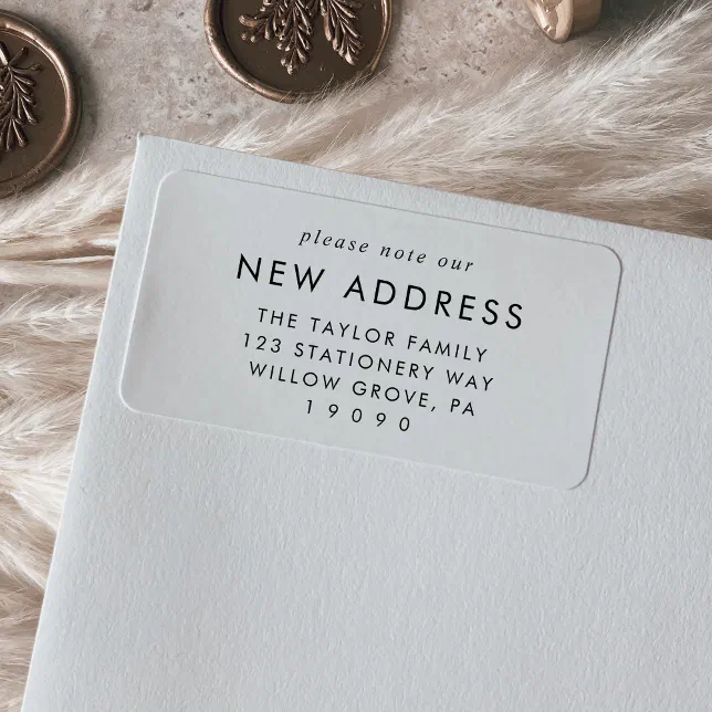 Chic Please Note Our New Address Label | Zazzle
