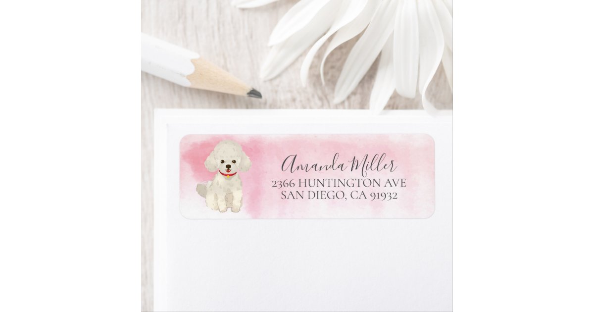 Chic Poodle Return Address Label | Zazzle
